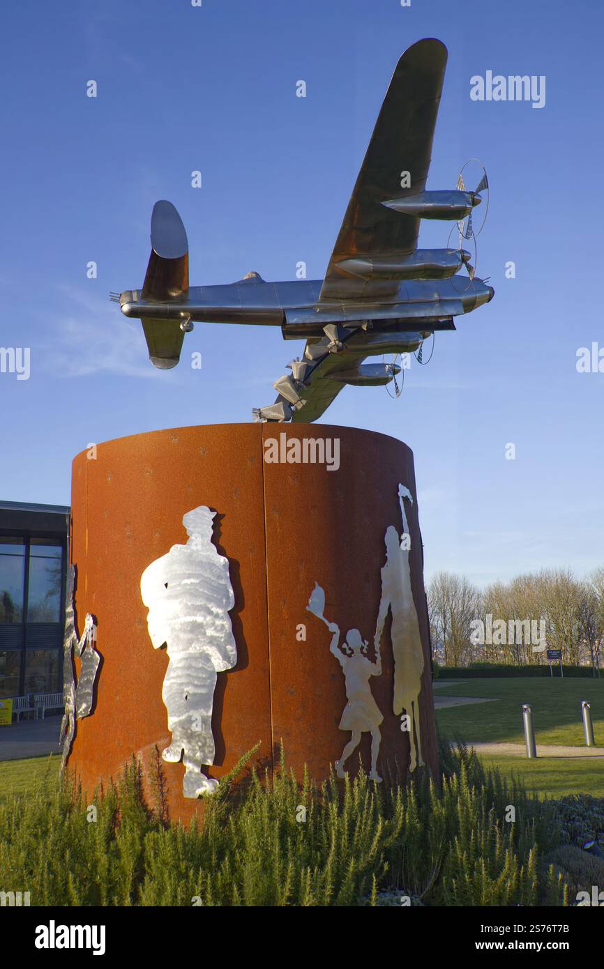 Lancaster Bomber sculpture at the International Bomber Command Centre ...