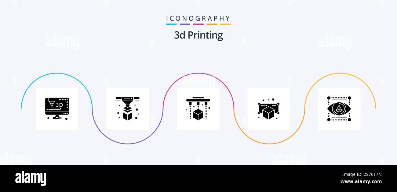 3d Printing Glyph 5 Icon Pack Including d. object. 3d. model. d Stock Vector Image & Art - Alamy
