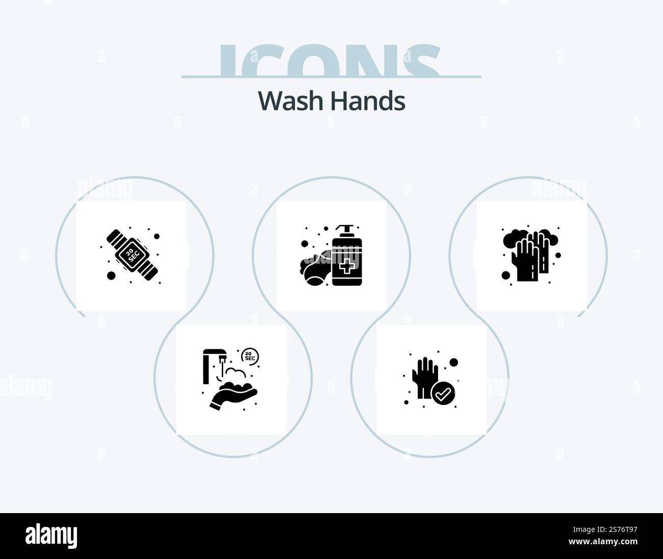 Wash Hands Glyph Icon Pack 5 Icon Design. hands. hands care. hands ...