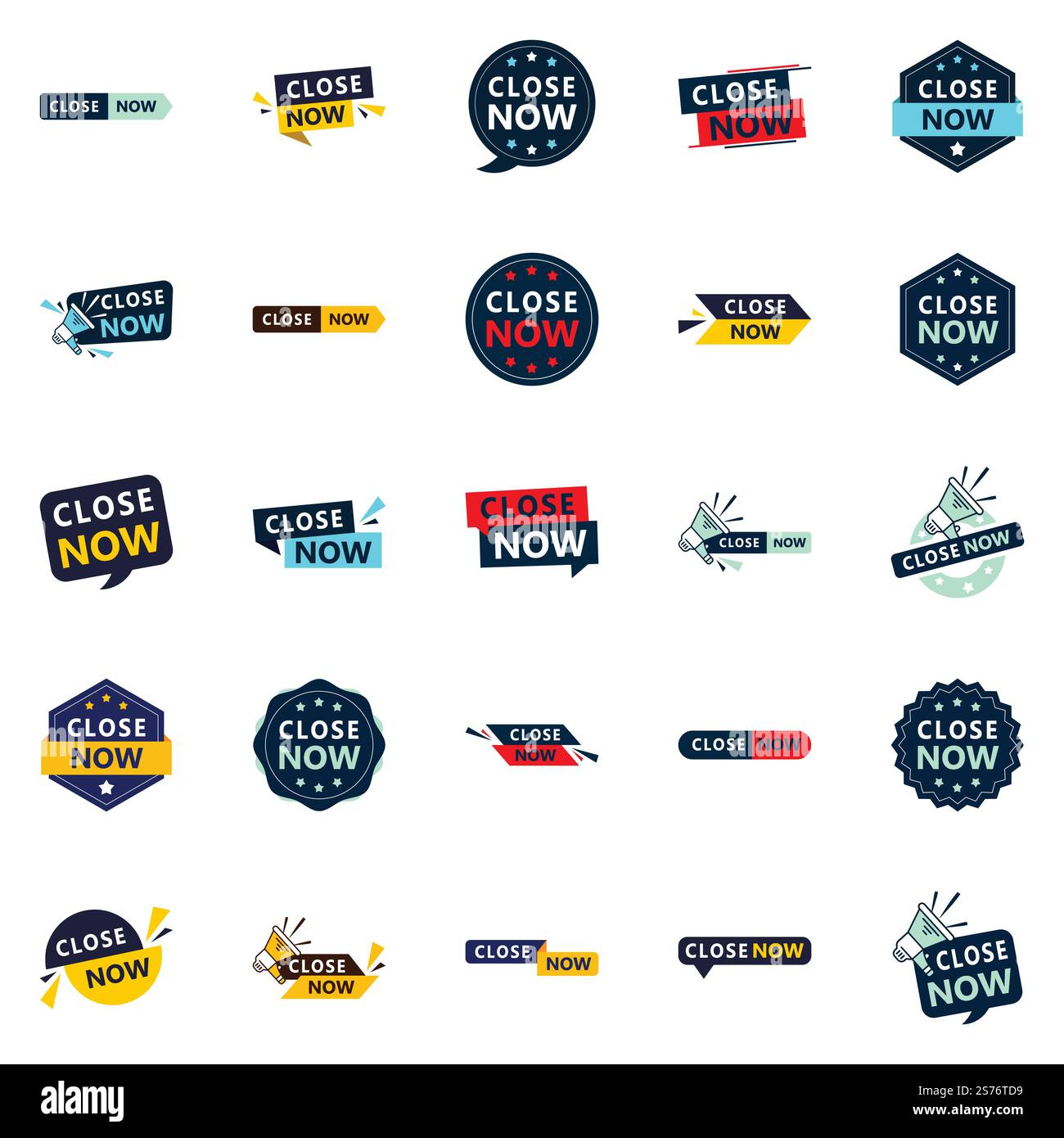 Time to Close Text Banners Pack of 25 Stock Vector Image & Art - Alamy