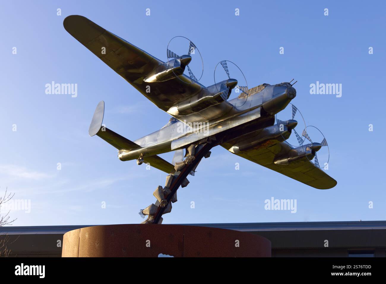 Lancaster Bomber sculpture at the International Bomber Command Centre ...