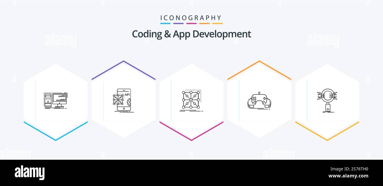 Coding And App Development 25 Line Icon Pack Including Mobile Game Development Complex App