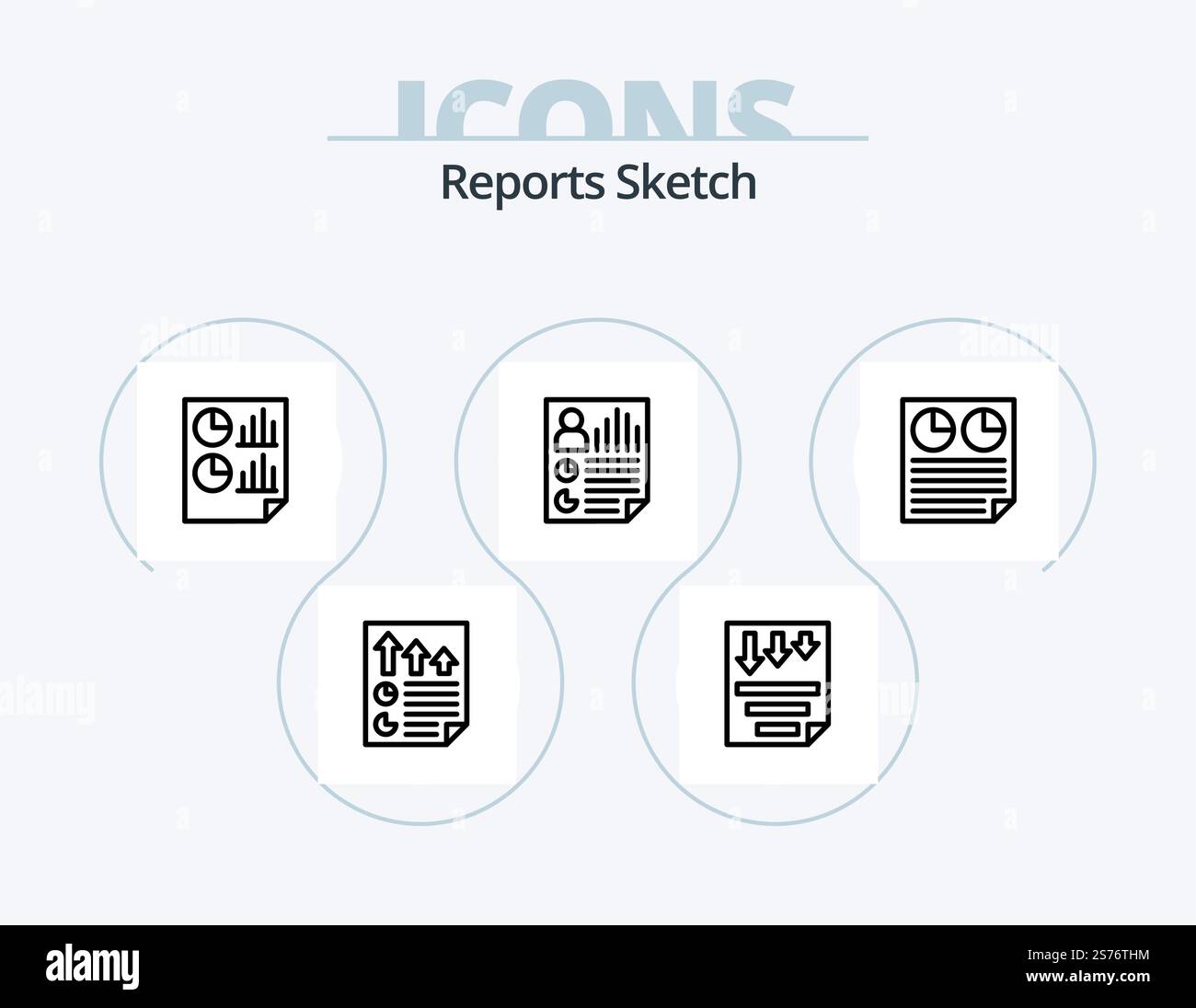 Reports Sketch Line Icon Pack 5 Icon Design. page. data. page. paper ...