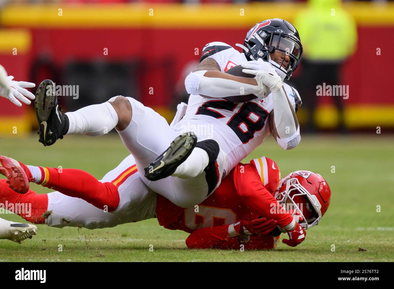 Kansas City Chiefs safety Bryan Cook (6) tackles Houston Texans running ...