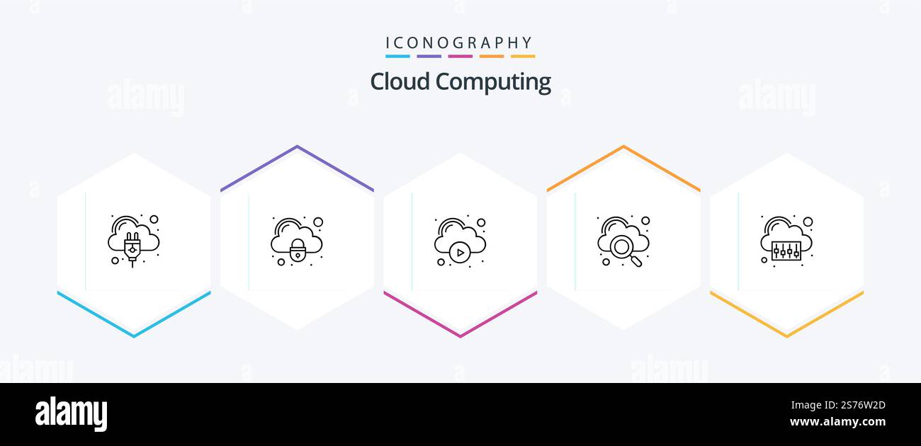 Cloud Computing 25 Line icon pack including config. find. cloud. search ...