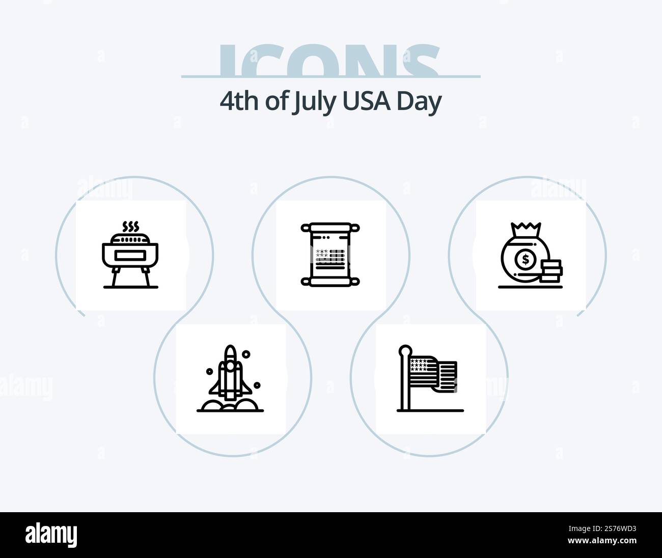 Usa Line Icon Pack 5 Icon Design. cake. statue. frise. of. landmarks ...