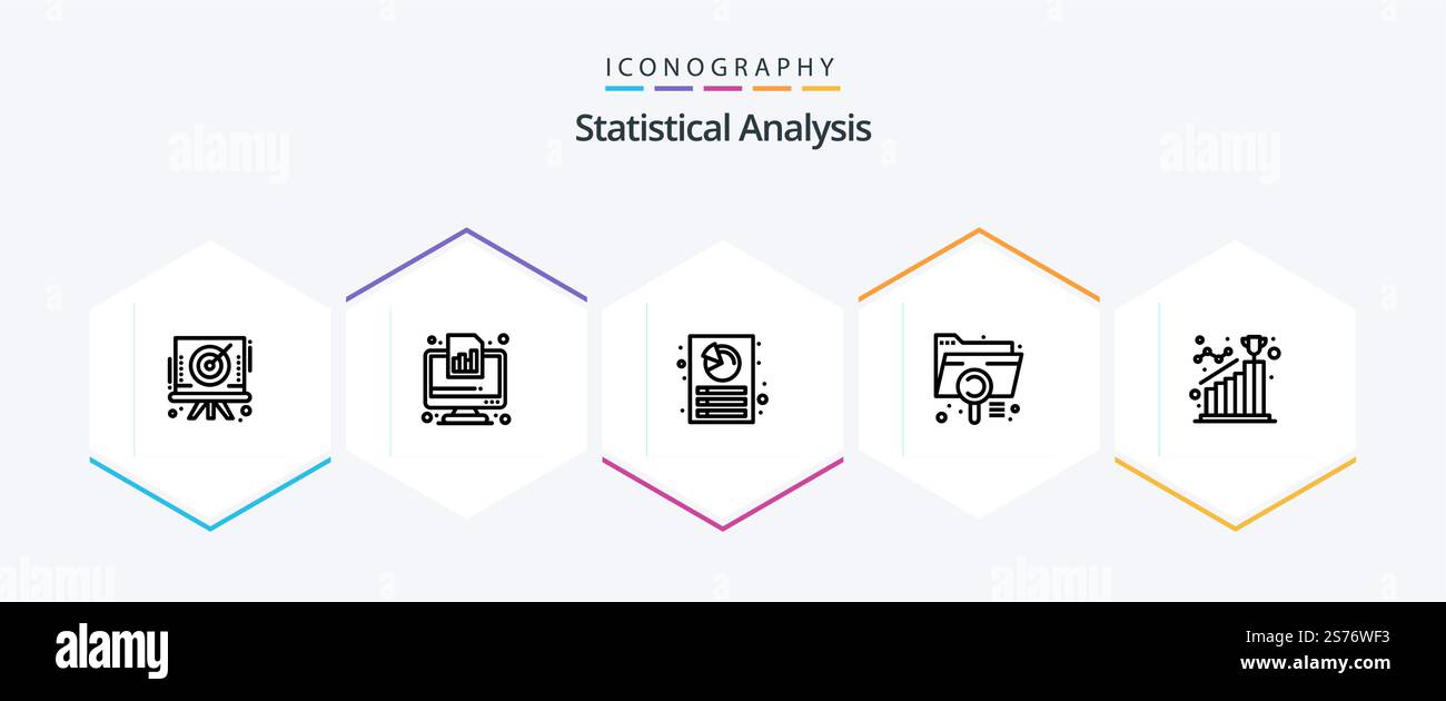 Statistical Analysis 25 Line icon pack including file. document. report. data. report Stock ...