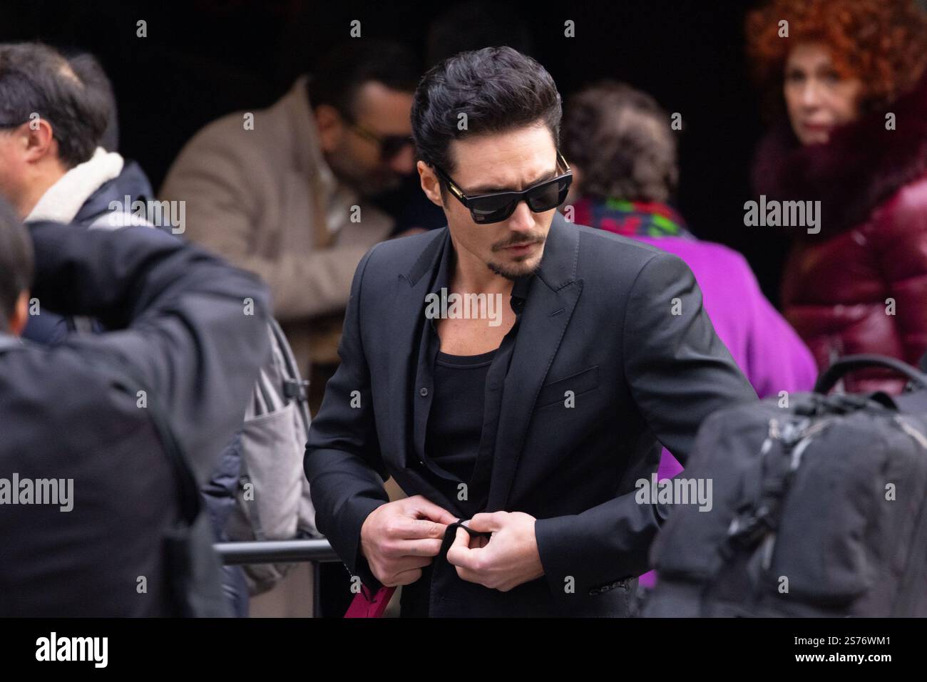 Levi Dylan leaves the Dolce & Gabbana fashion show during the Milan ...
