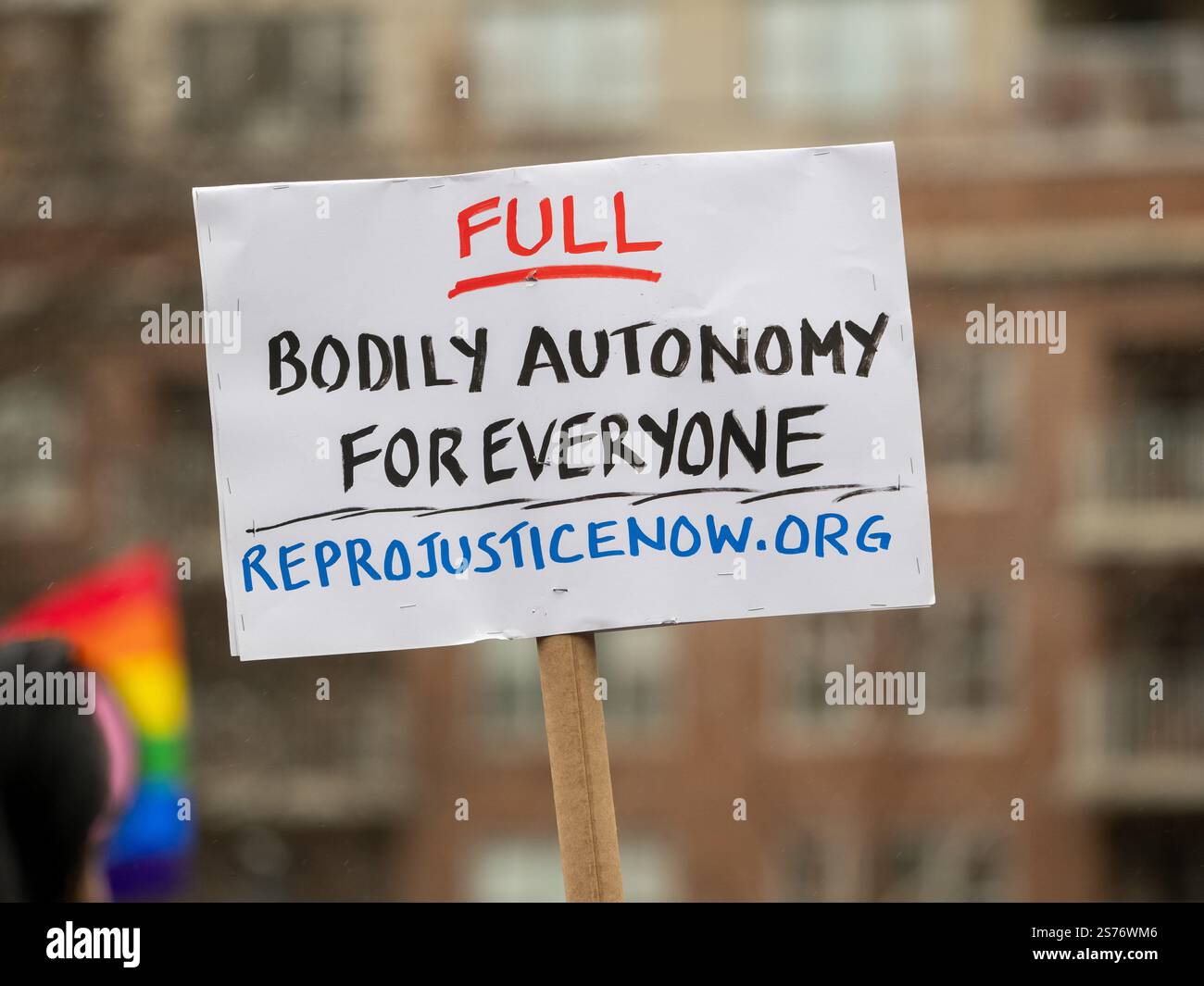 New York, New York, USA. 18th Jan, 2025. A sign reading ''Full Bodily ...
