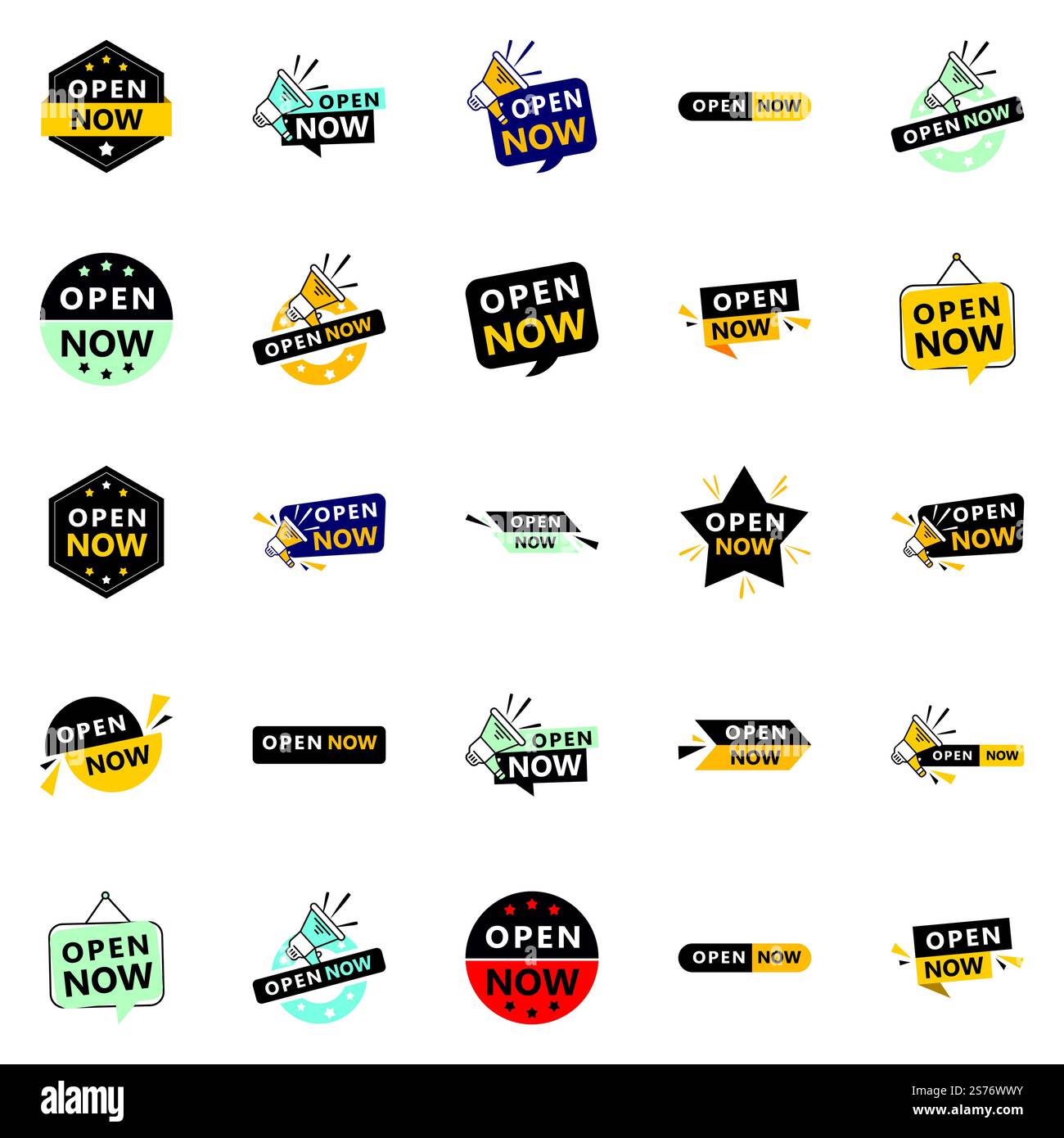 25 Eyecatching Open Now Sign Templates Stock Vector Image & Art - Alamy