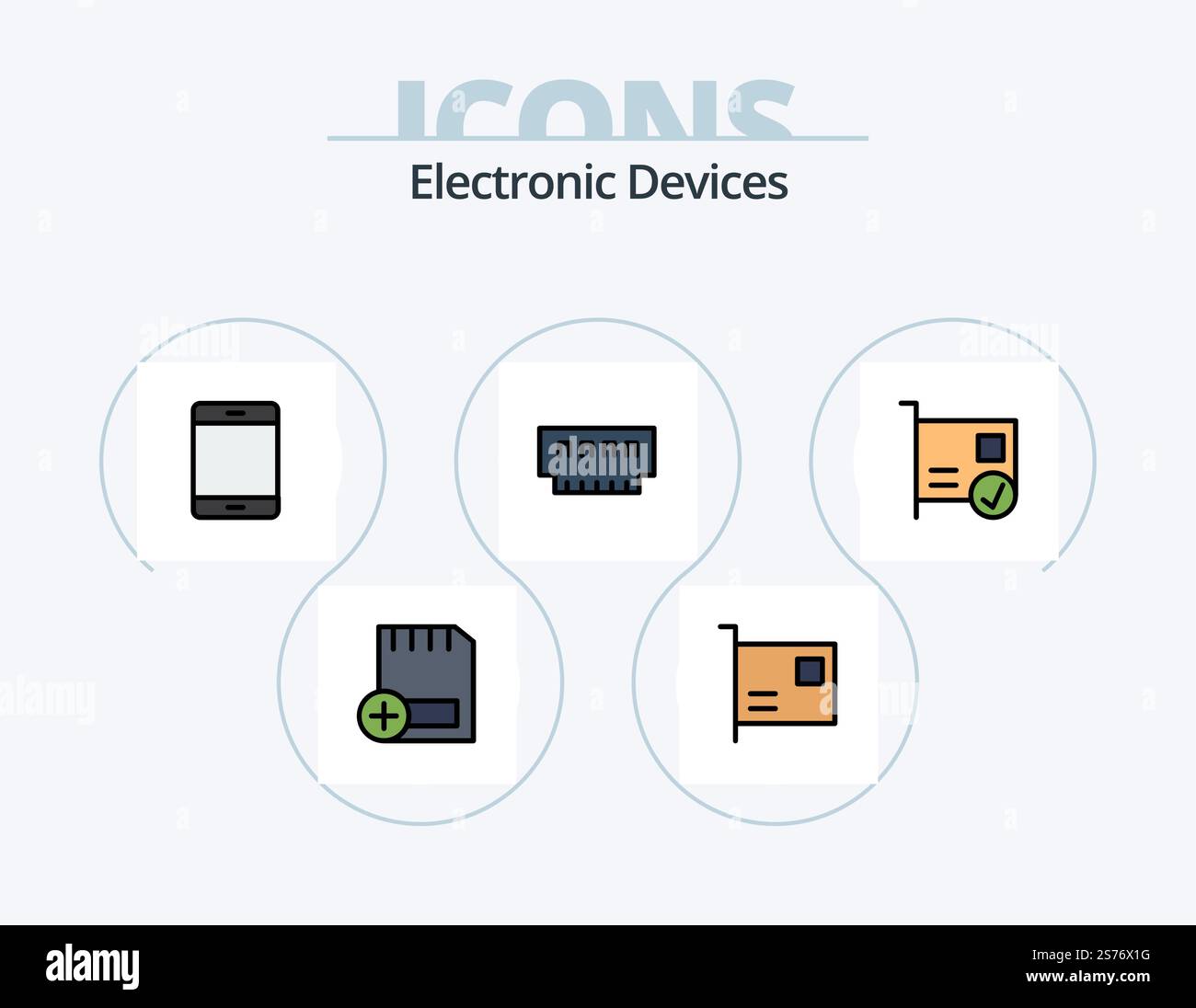 Devices Line Filled Icon Pack 5 Icon Design. computers. add. hardware ...