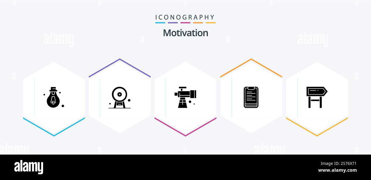 Motivation 25 Glyph icon pack including direction. board. text ...
