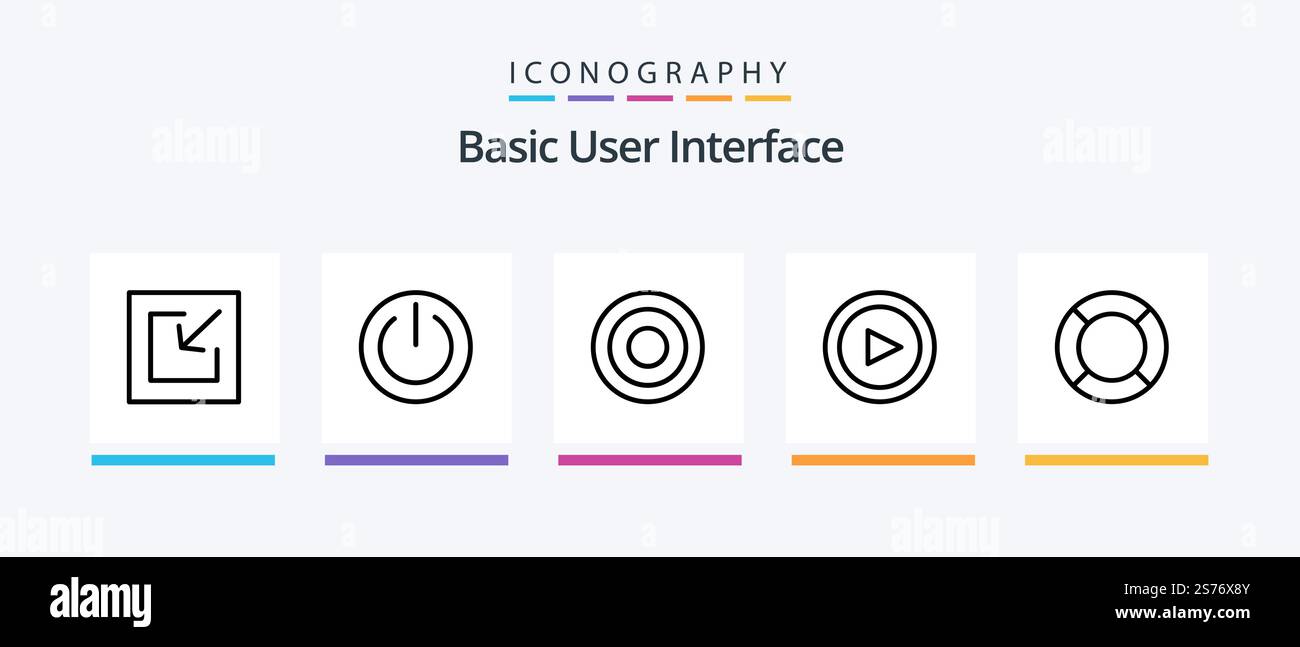 Basic Line 5 Icon Pack Including basic. line. basic. interface. ux. Creative Icons Design Stock ...