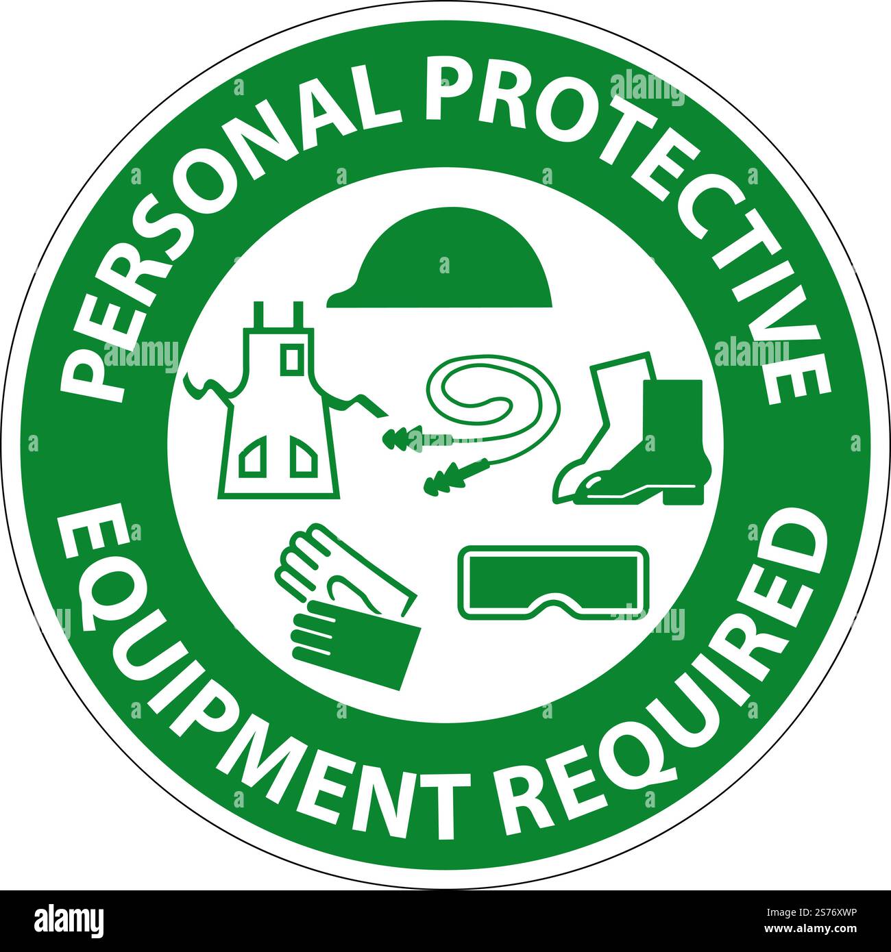 Floor Sign, Personal Protective Equipment Required Stock Vector Image ...
