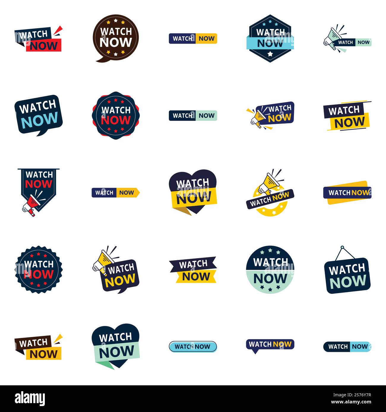 25 Creative Watch Now Banners to Help You Stand Out Stock Vector Image ...