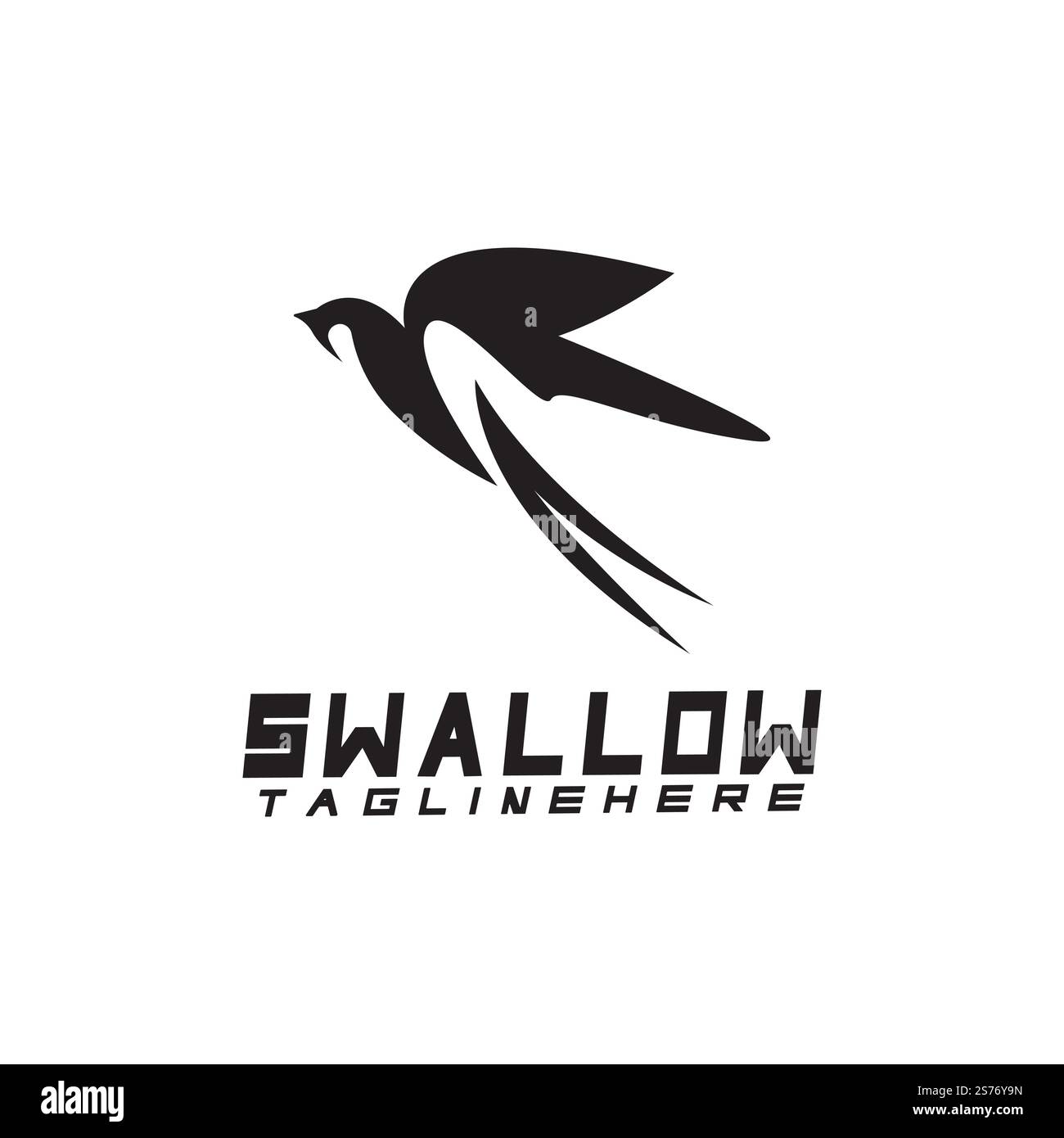 Swallow logo. silhouette swallow flying logo vector isolated white background Stock Vector Image ...