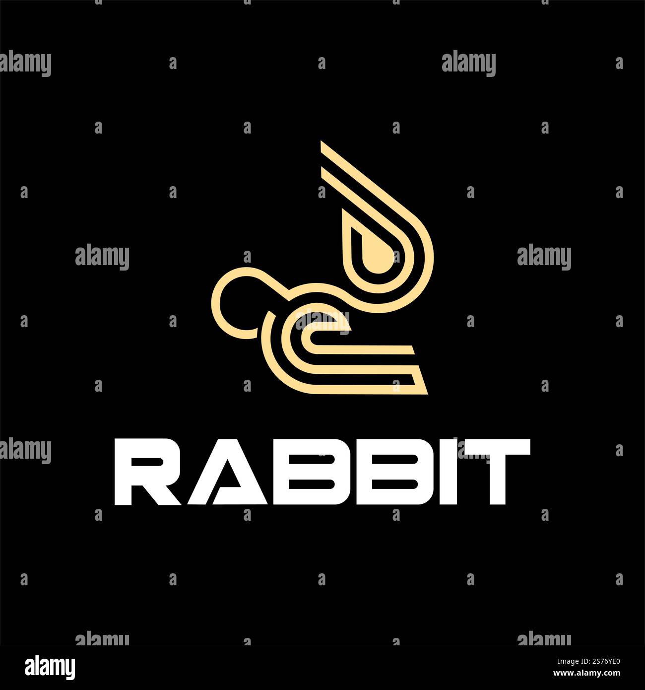 Simple Rabbit logo template vector icon symbol illustration Stock ...