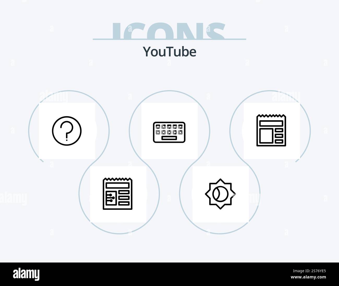 Youtube Line Icon Pack 5 Icon Design. . ui. basic. signal. basic Stock Vector Image & Art - Alamy