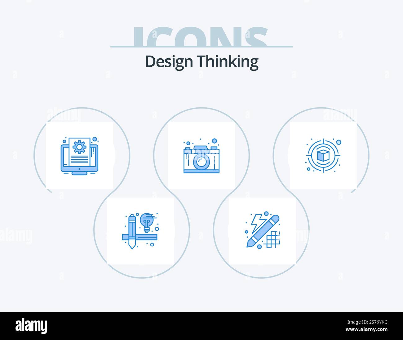 Design Thinking Blue Icon Pack 5 Icon Design. creative. thinking. file ...
