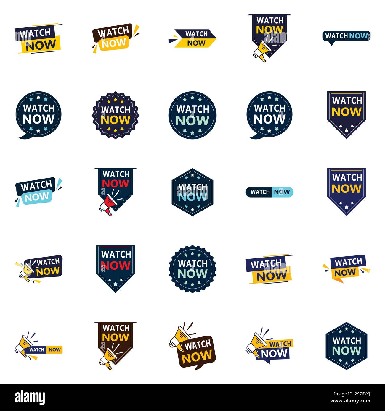 25 Eye-catching Watch Now Banners to Boost Your Visibility Stock Vector ...