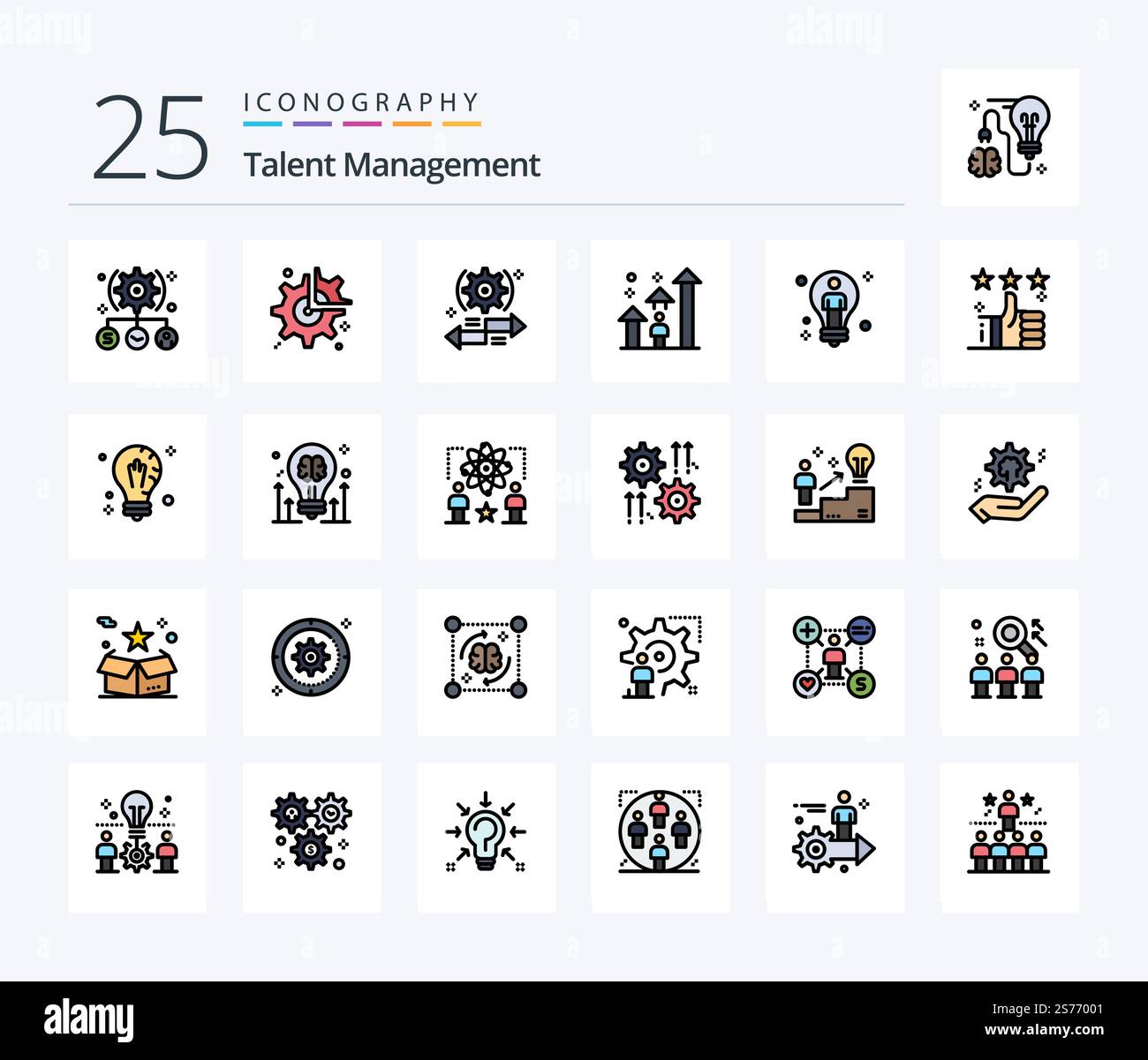 Talent Management 25 Line Filled icon pack including arrow. man. break ...