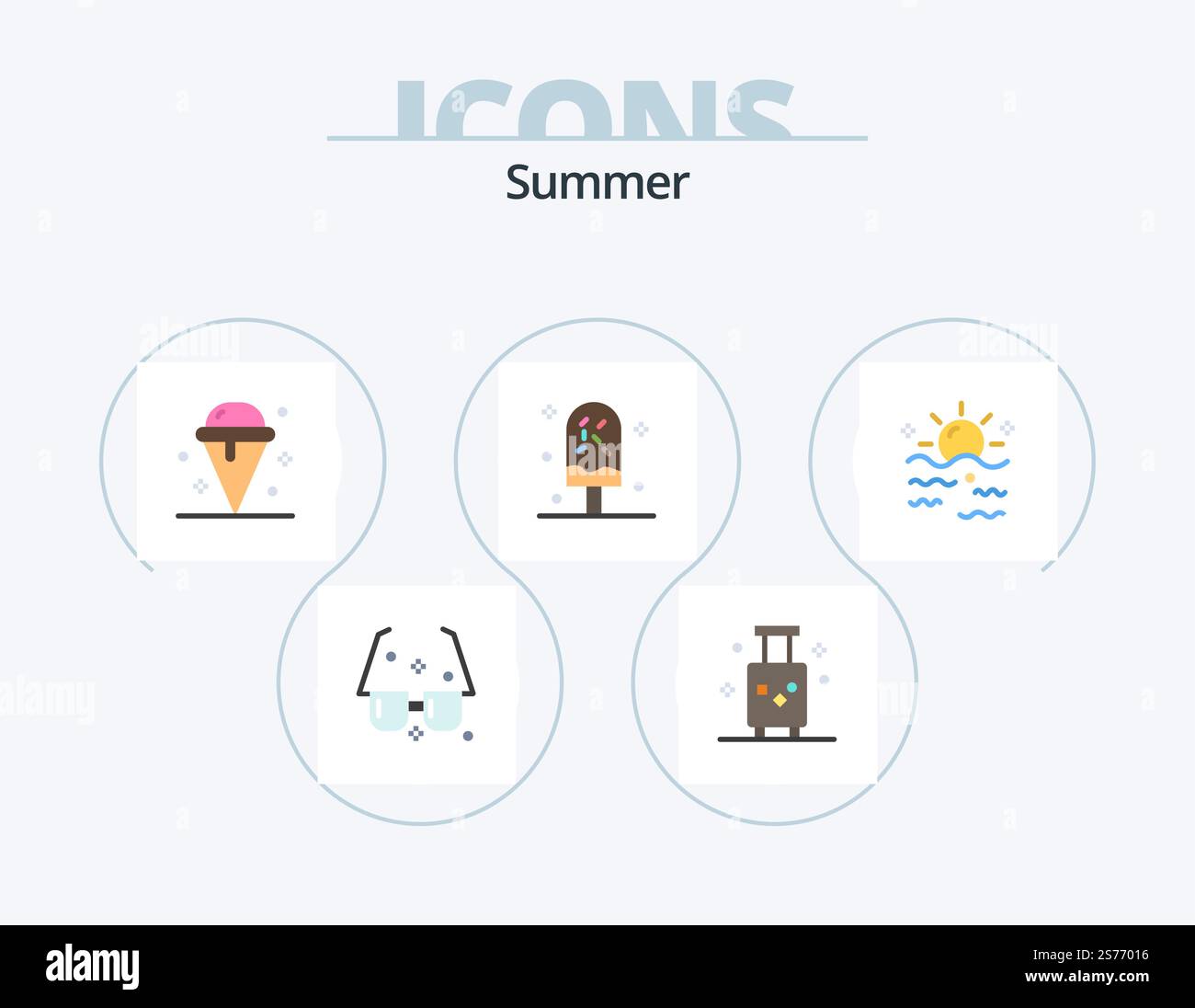 Summer Flat Icon Pack 5 Icon Design. ice. cold. summer. sweet. ice ...