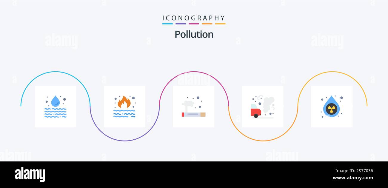 Pollution Flat 5 Icon Pack Including clean. garbage. smoke. environment ...
