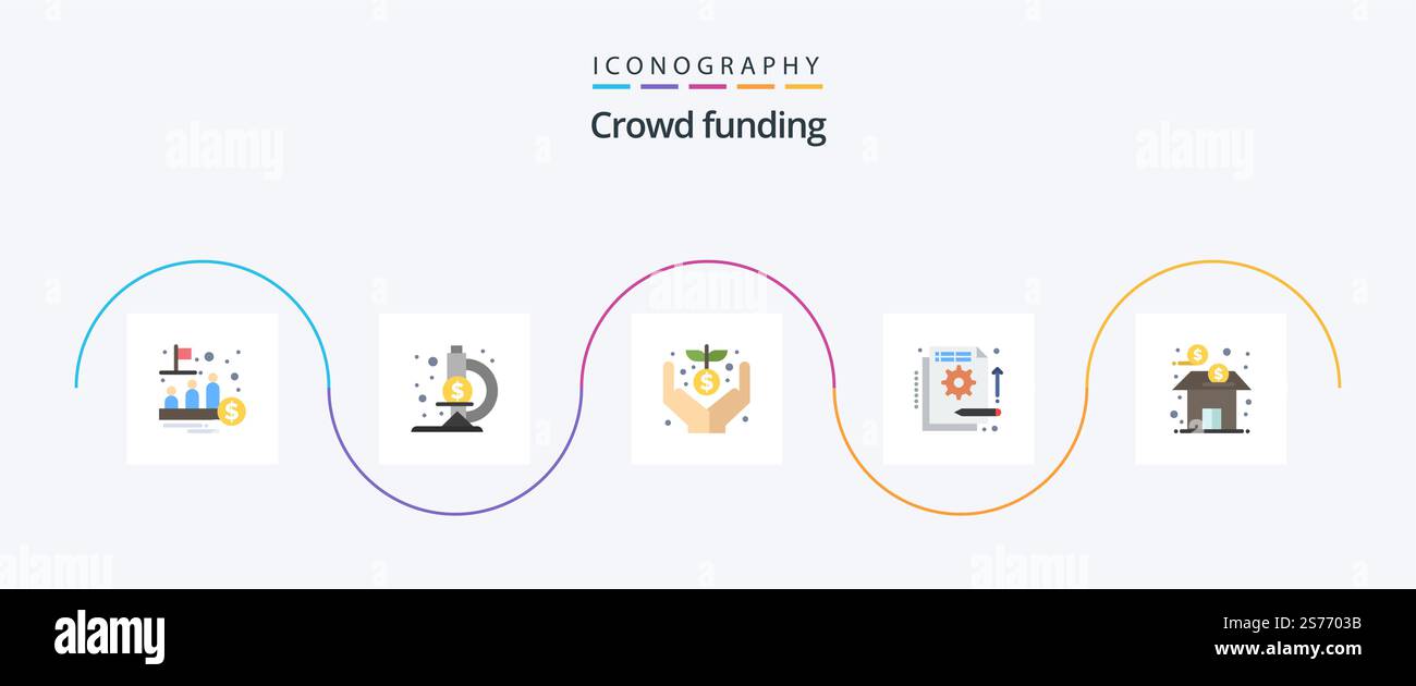 Crowdfunding Flat 5 Icon Pack Including bank. in. crowd. funding ...