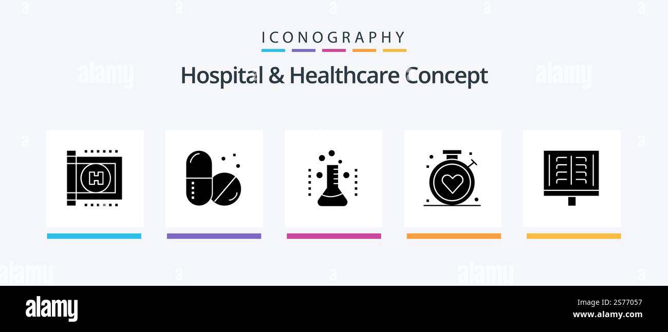 Hospital and Healthcare Concept Glyph 5 Icon Pack Including . ribs ...