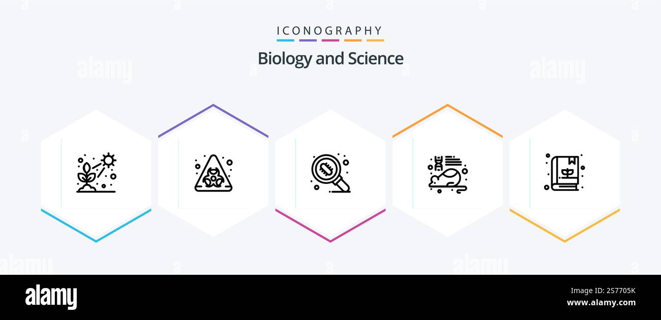 Biology 25 Line icon pack including garden. research. bacteria. mouse ...