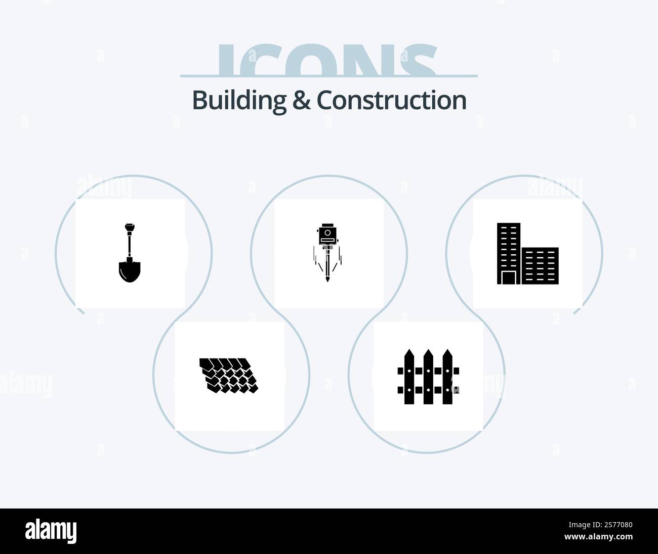 Building And Construction Glyph Icon Pack 5 Icon Design. architecture ...