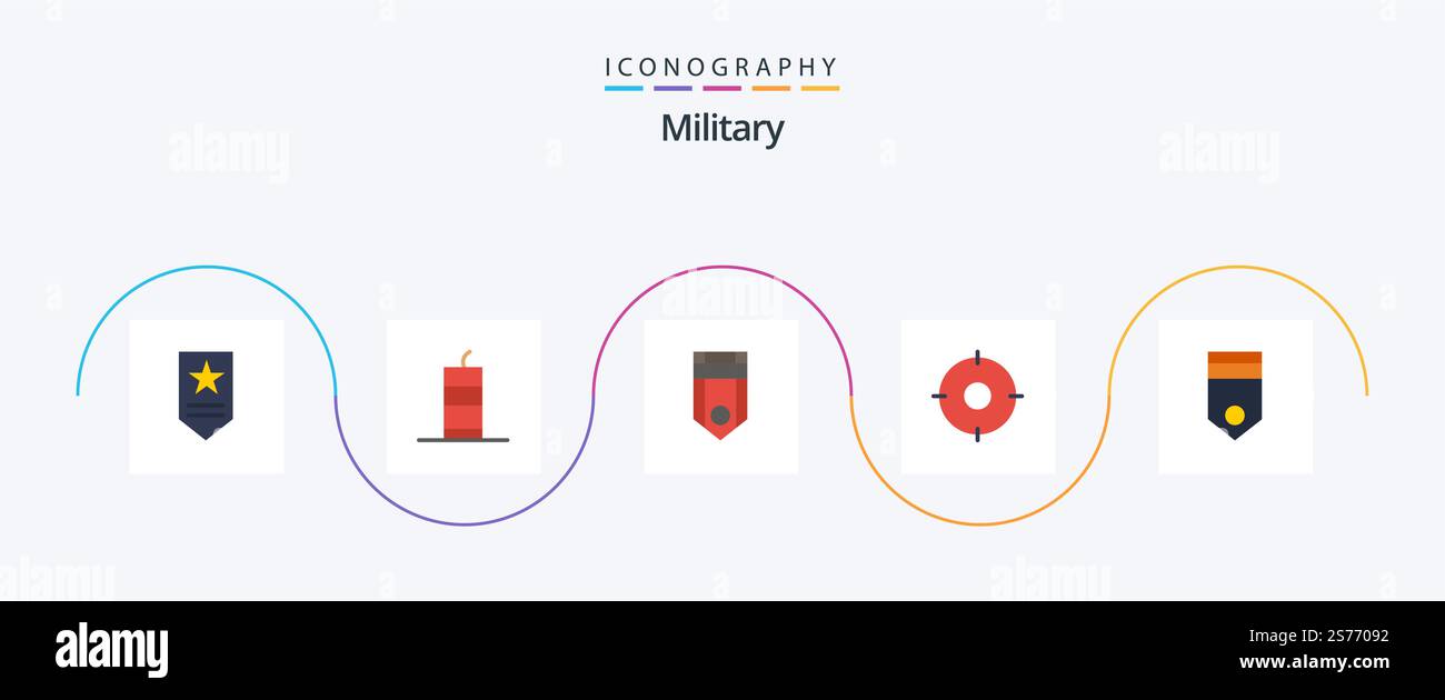 Military Flat 5 Icon Pack Including army. position. badge. military ...