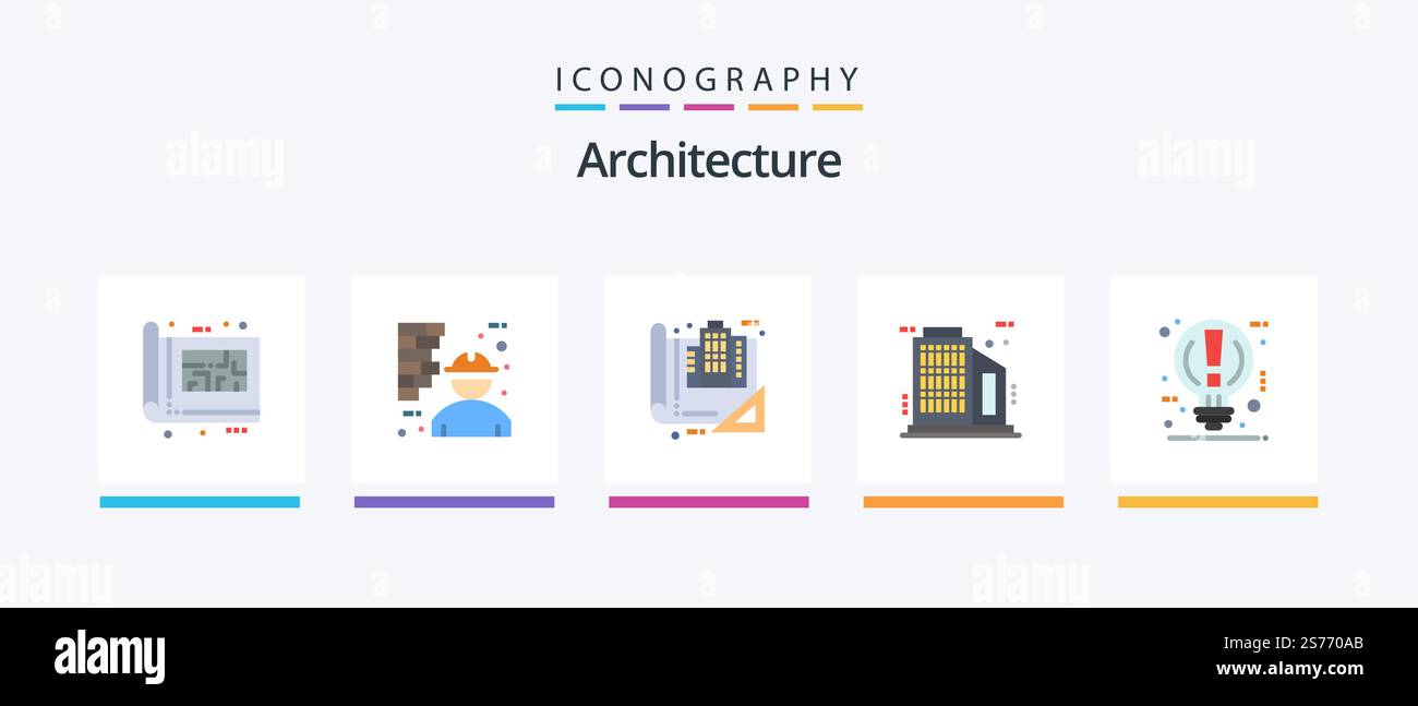 Architecture Flat 5 Icon Pack Including skyscraper. building. man ...