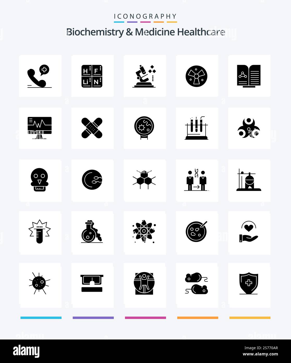 Creative Biochemistry And Medicine Healthcare 25 Glyph Solid Black icon ...