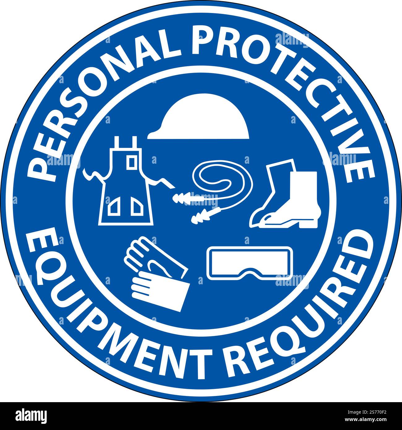 Floor Sign, Personal Protective Equipment Required Stock Vector Image ...