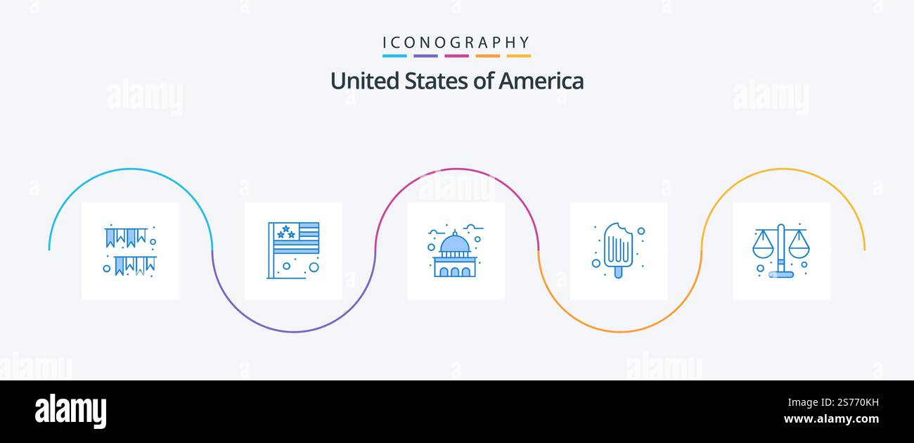 Usa Blue 5 Icon Pack Including ice cream. cream. usa. cold. usa Stock ...