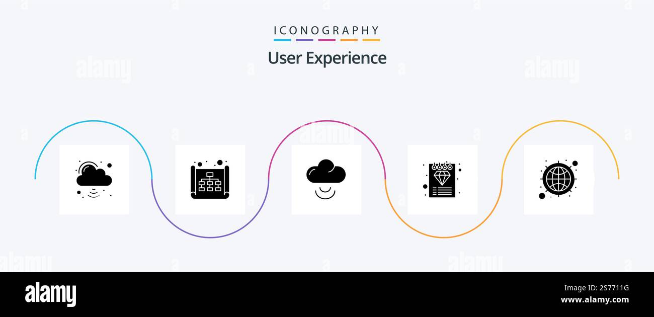User Experience Glyph 5 Icon Pack Including web. internet. cloud ...
