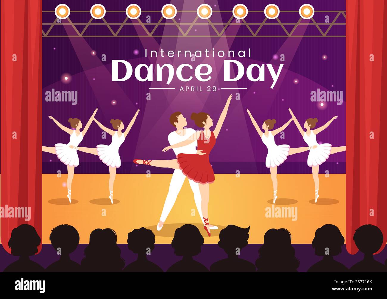 International Dance Day Illustration with Professional Dancing ...