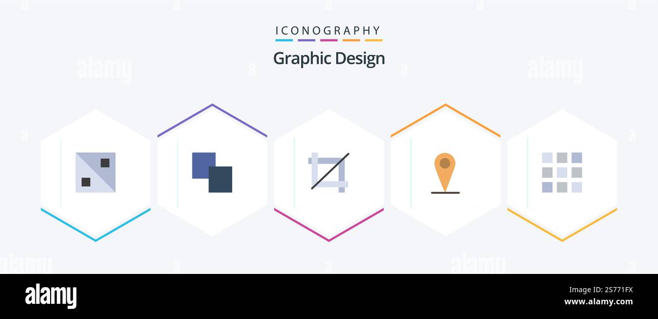 Design 25 Flat icon pack including . graphic. . grid Stock Vector Image ...