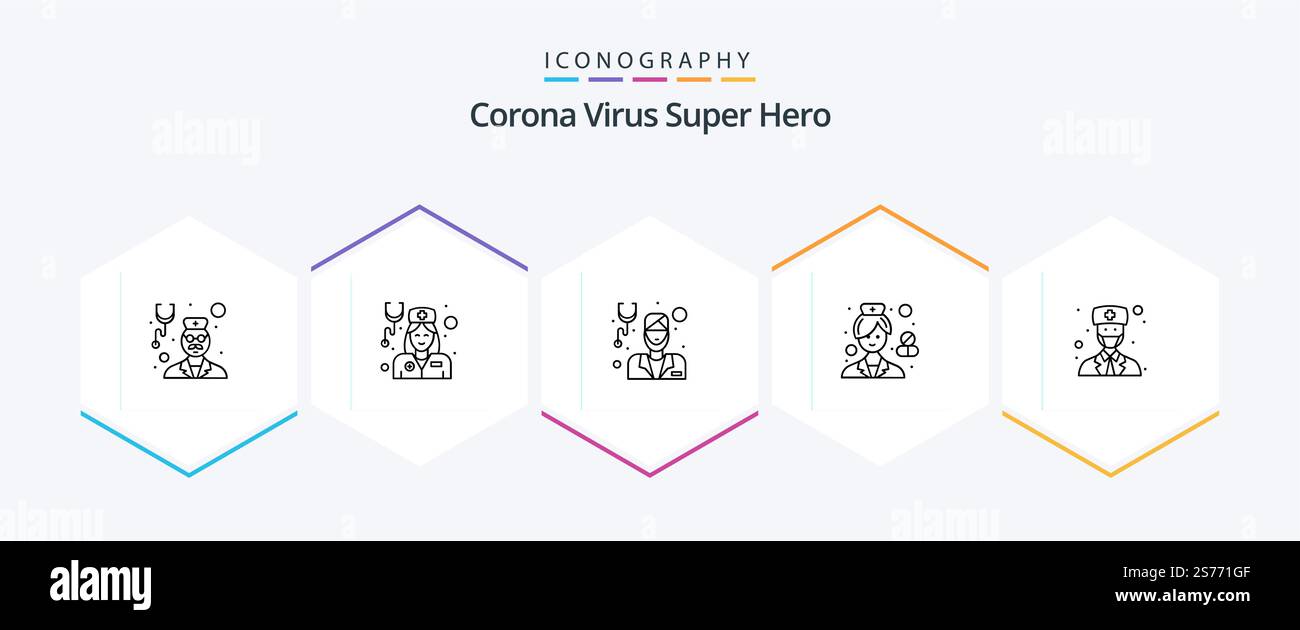 Corona Virus Super Hero 25 Line icon pack including pharmacist. health ...