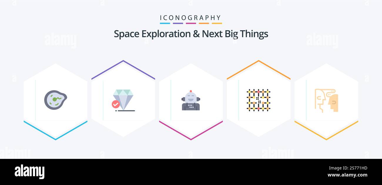 Space Exploration And Next Big Things 25 Flat icon pack including grid ...