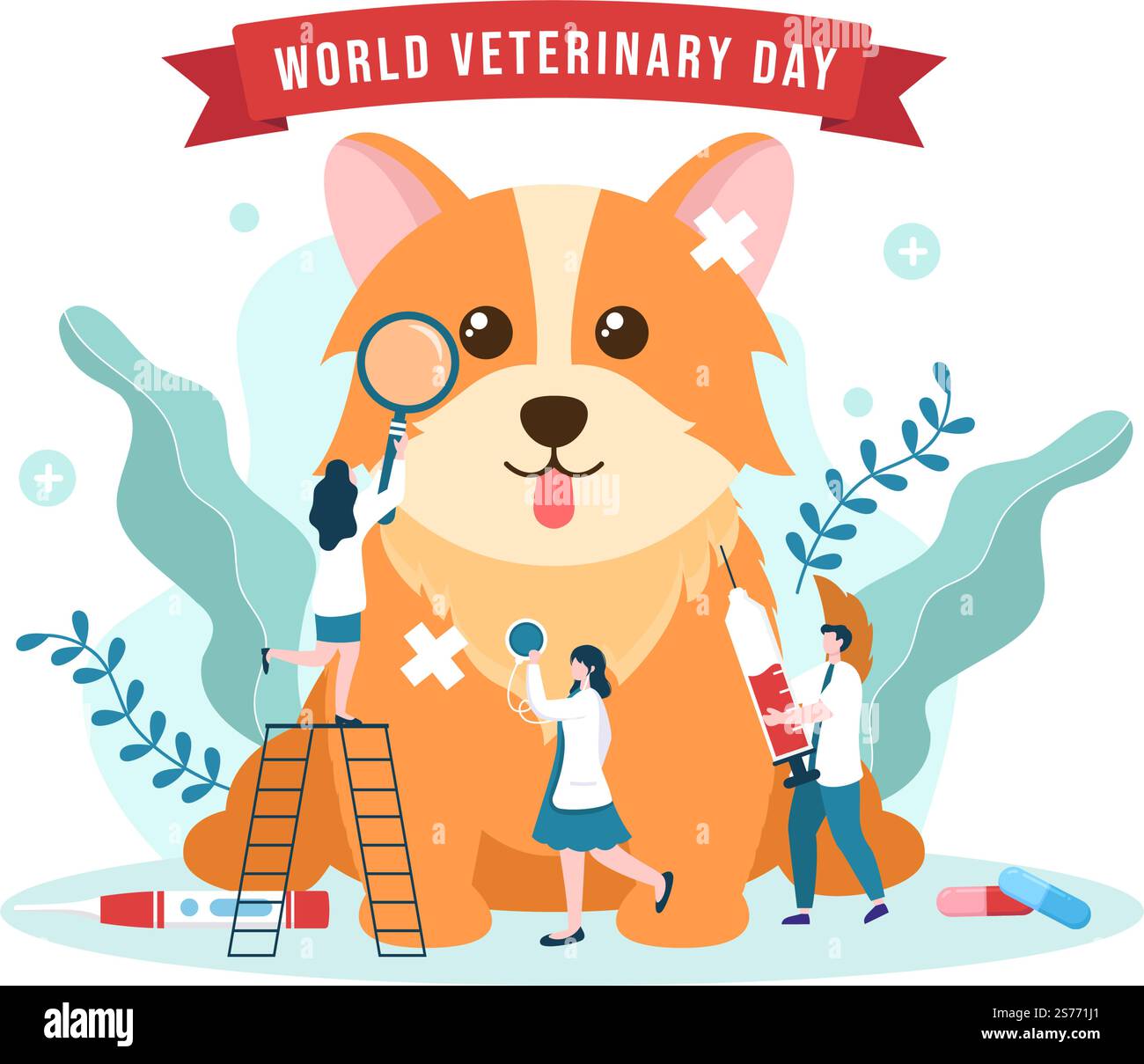 World Veterinary Day on April 29 Illustration with Doctor and Cute ...