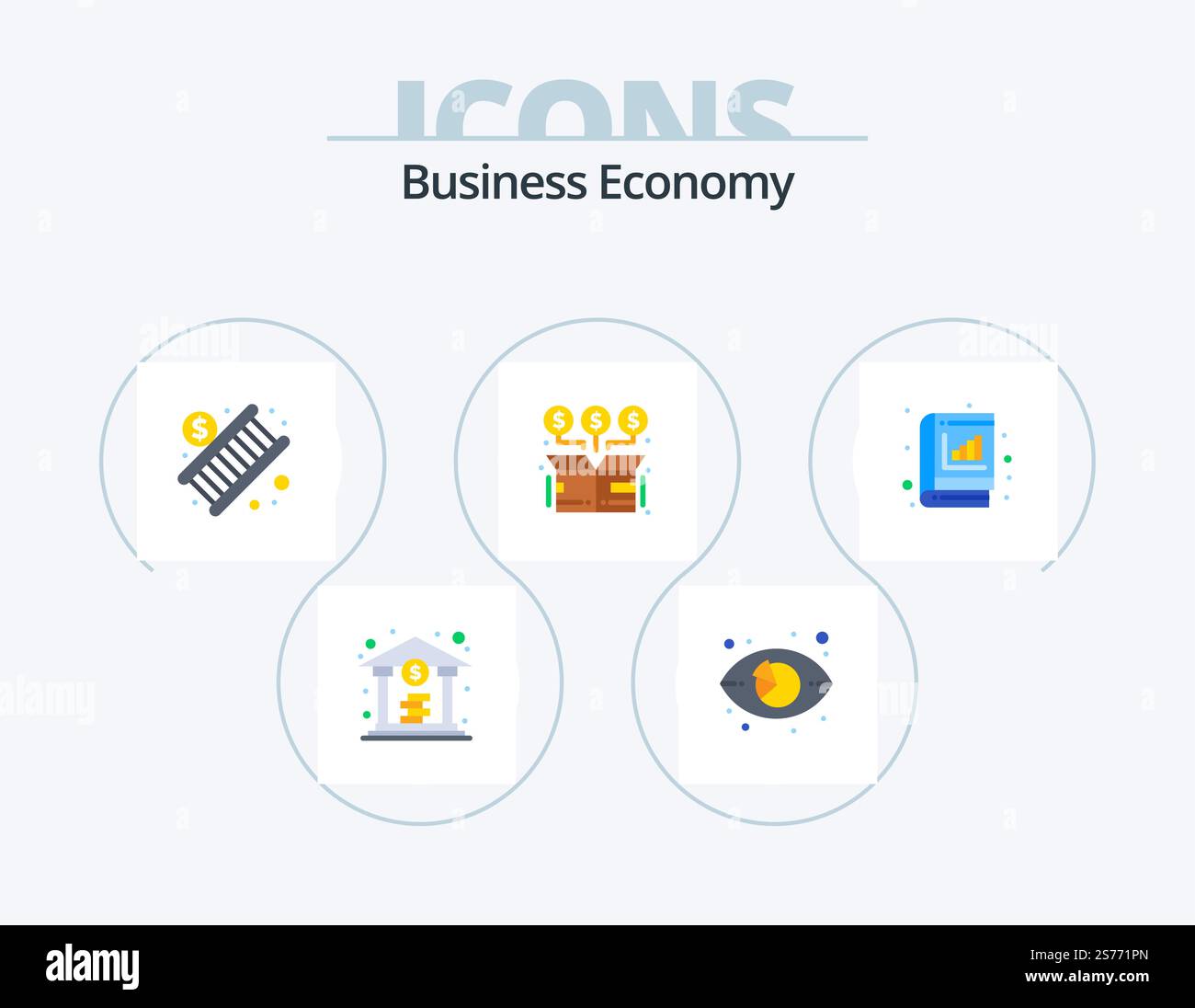 Economy Flat Icon Pack 5 Icon Design. analysis. money. banking ...