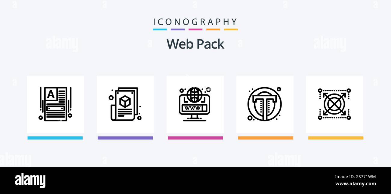 Web Pack Line 5 Icon Pack Including web. text. design. photo. web ...