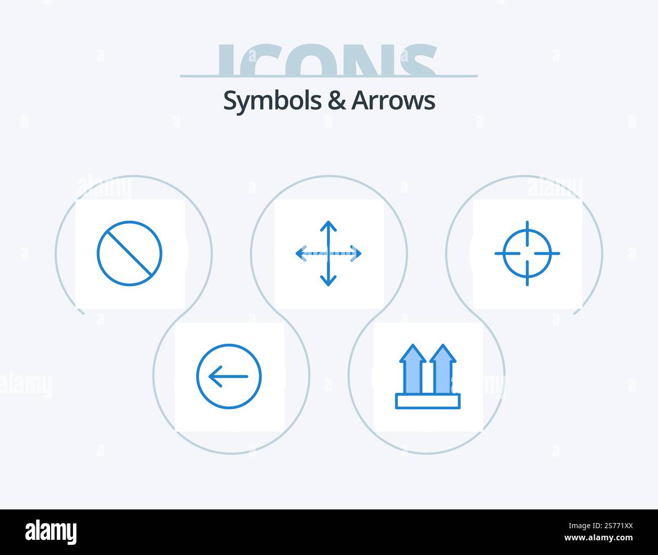 Symbols and Arrows Blue Icon Pack 5 Icon Design. symbols. sign ...