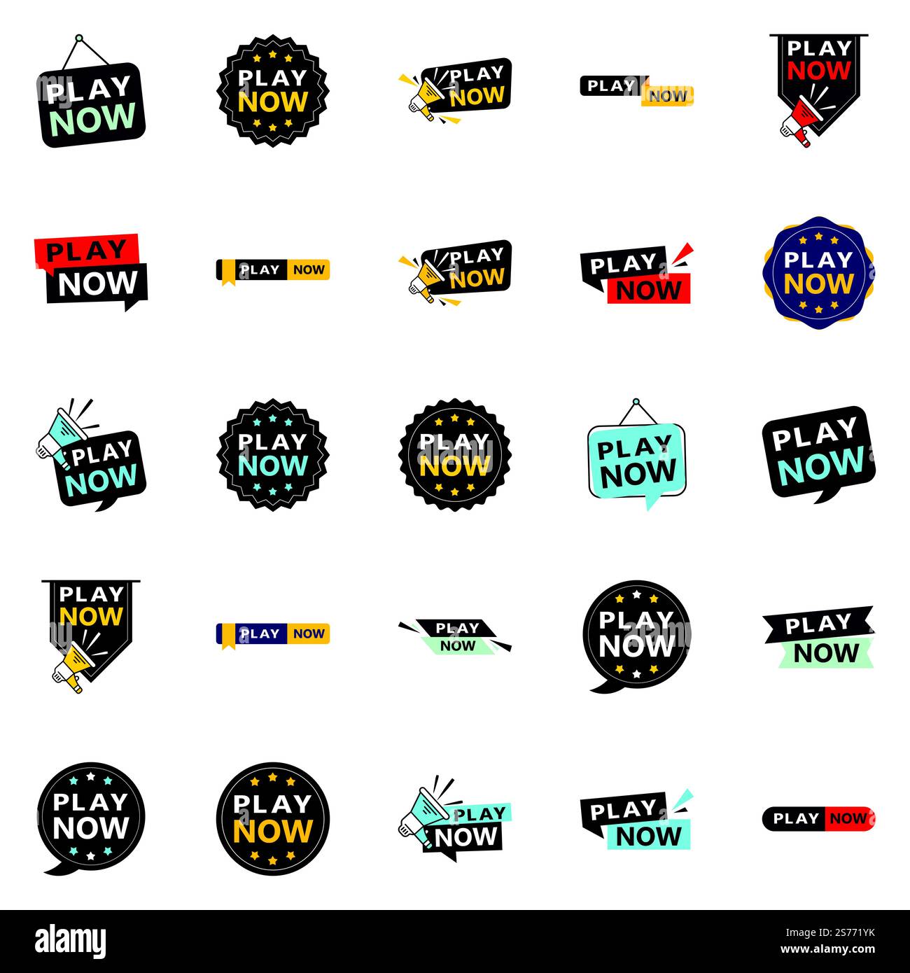 25 Eye-catching Play Now Banners to Grab Attention Stock Vector Image ...