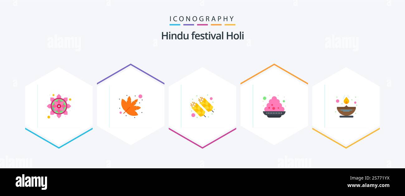 Holi 25 Flat icon pack including flame. festival. farm. india. colour ...