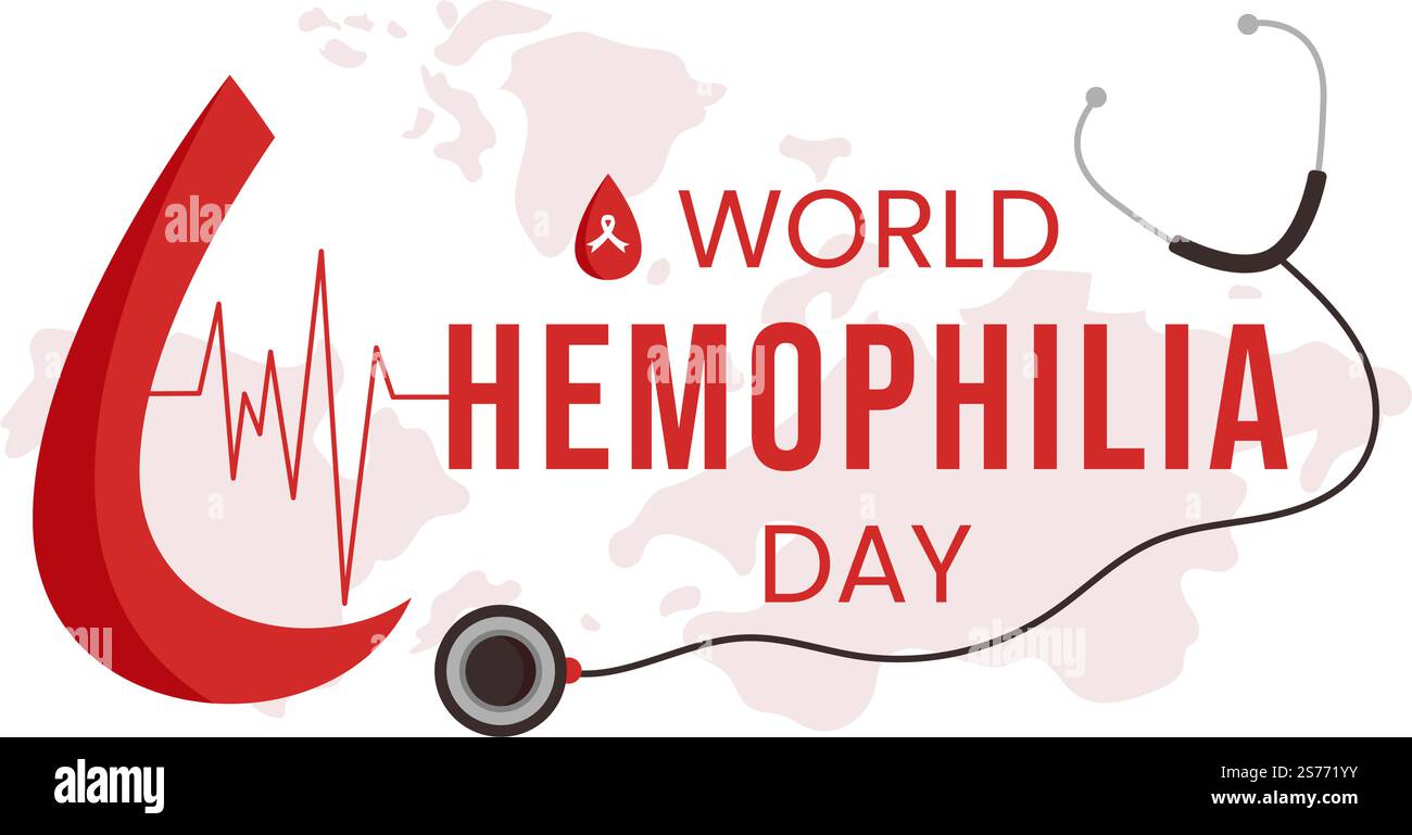 World Hemophilia Day on April 17 Illustration with Red Bleeding Blood ...