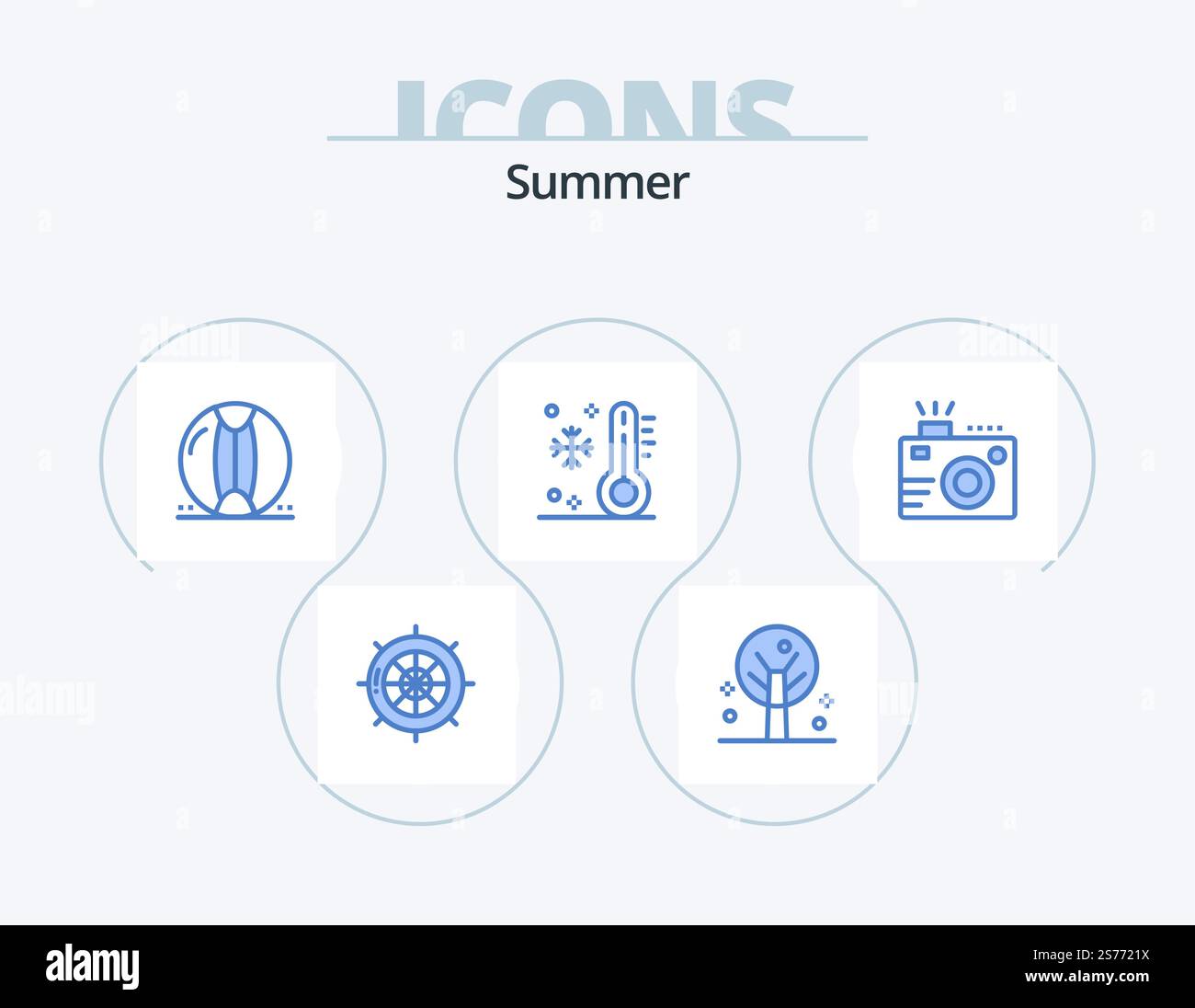 Summer Blue Icon Pack 5 Icon Design. vacation. summer. ball. low ...