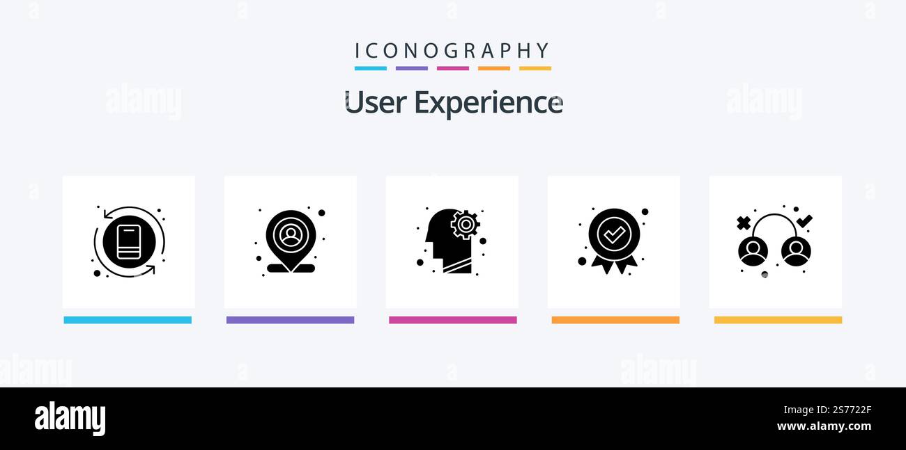 User Experience Glyph 5 Icon Pack Including experience. medal. brain ...